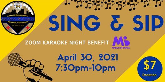 SING & SIP - Karaoke Benefit for March Of Dimes, online, 30 April 2021