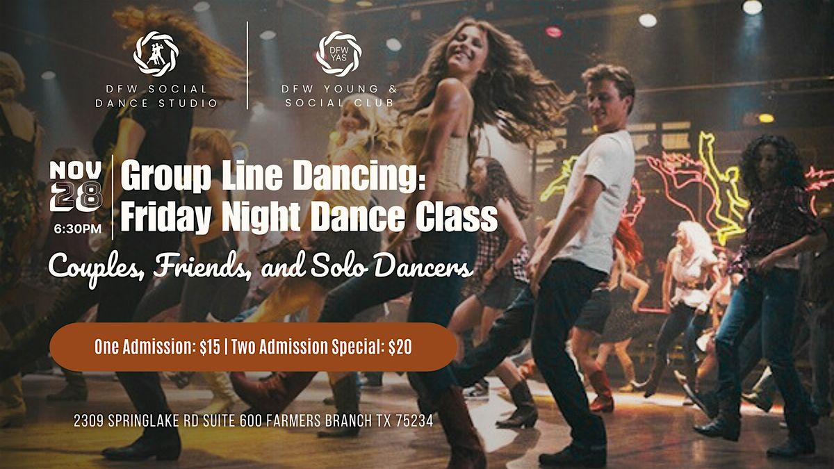 Group Line Dancing Class: Friday Night Post-Thanksgiving, DFW Young & Social, Farmers Branch, 28 ...