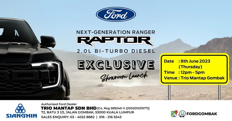 Trio Mantap Exclusive Showroom Launch for Next-Generation Ranger Raptor ...