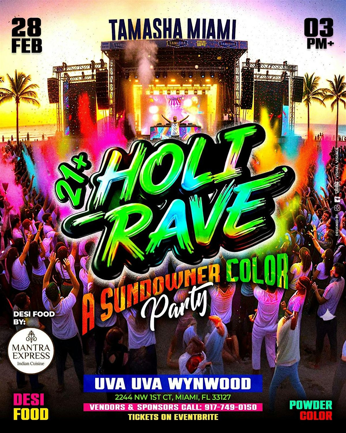 MIAMI HOLI RAVE- A SUNDOWNER COLOR FEST 2026, Uva Uva Wynwood, Miami ...