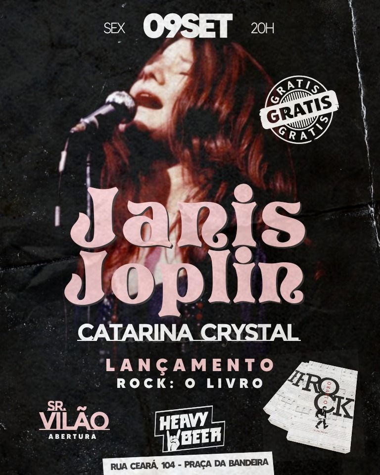 JANIS JOPLIN TRIBUTO - Catarina Crystal ao Vivo !, Heavy Beer Bar, Rio ...
