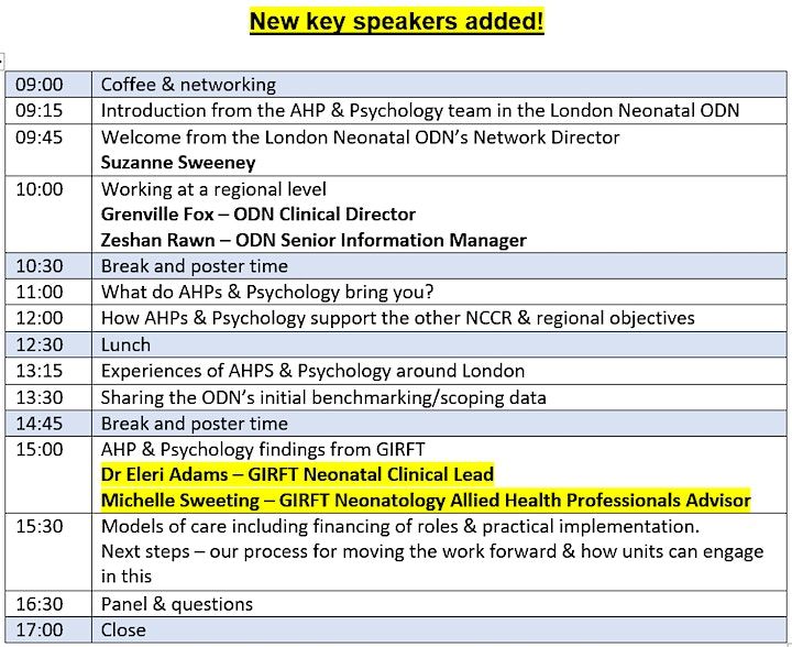 Supporting the neonatal journey with AHPs & Psychological Professionals ...