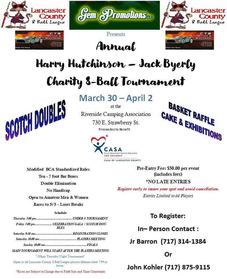 ANNUAL HARRY HUTCHINSON - JACK BYERLY CHARITY EVENT, Riverside Camping ...