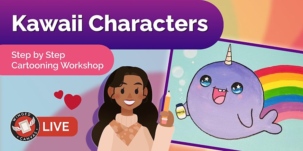 Cartooning Workshop - Step by Step Lesson for Kids (Kawaii Characters ...