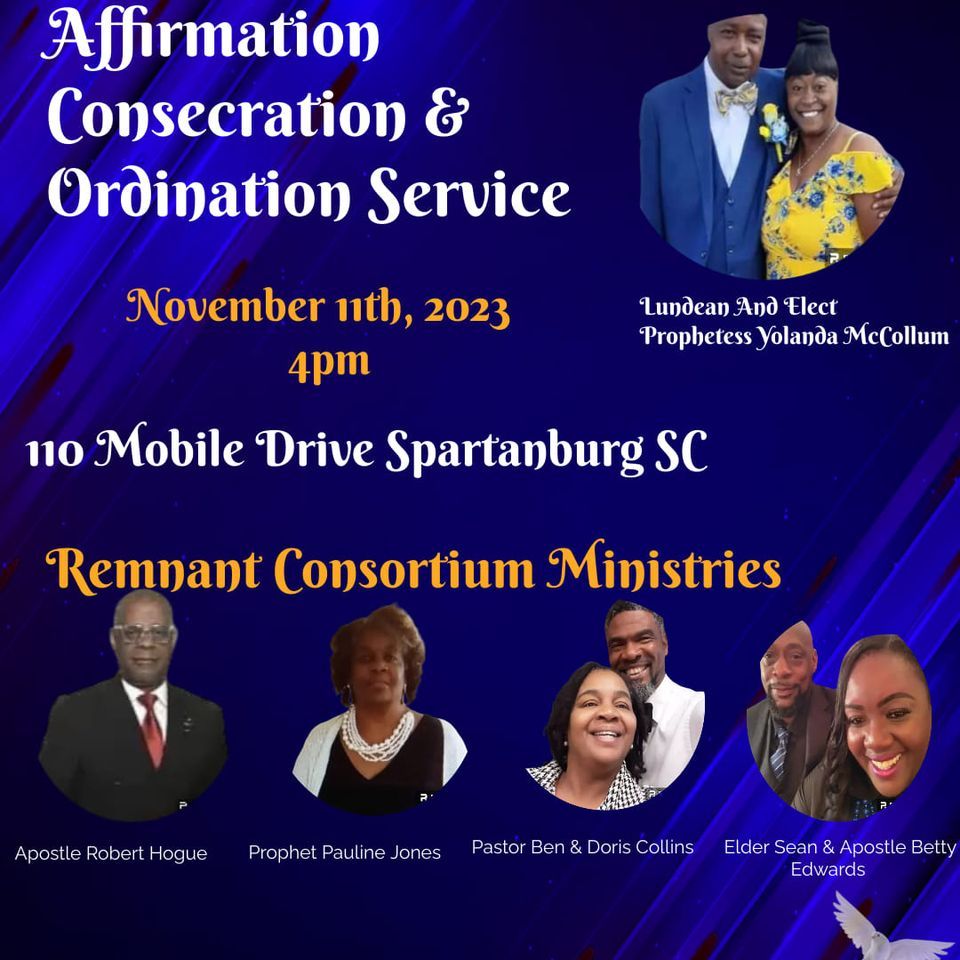 Consecration & Ordination Service , Courtyard Spartanburg, 11 November 2023