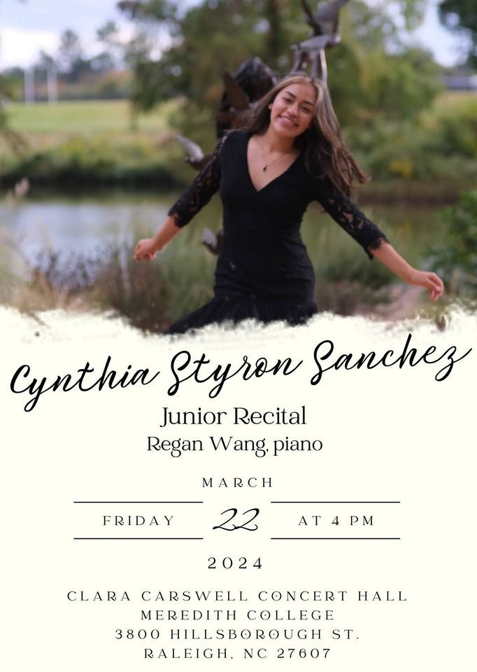 Cynthia Styron Sanchez, Soprano, Junior Recital, Clara Carswell Concert ...