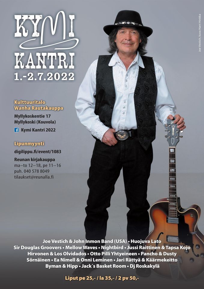 Kymi Kantri 2022, Kulttuuritalo Wanha Rautakauppa, Lahti, 1 July to 2 July