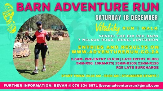 Big Red Barn Run/walk, The Big Red Barn, Centurion, 18 December 2021