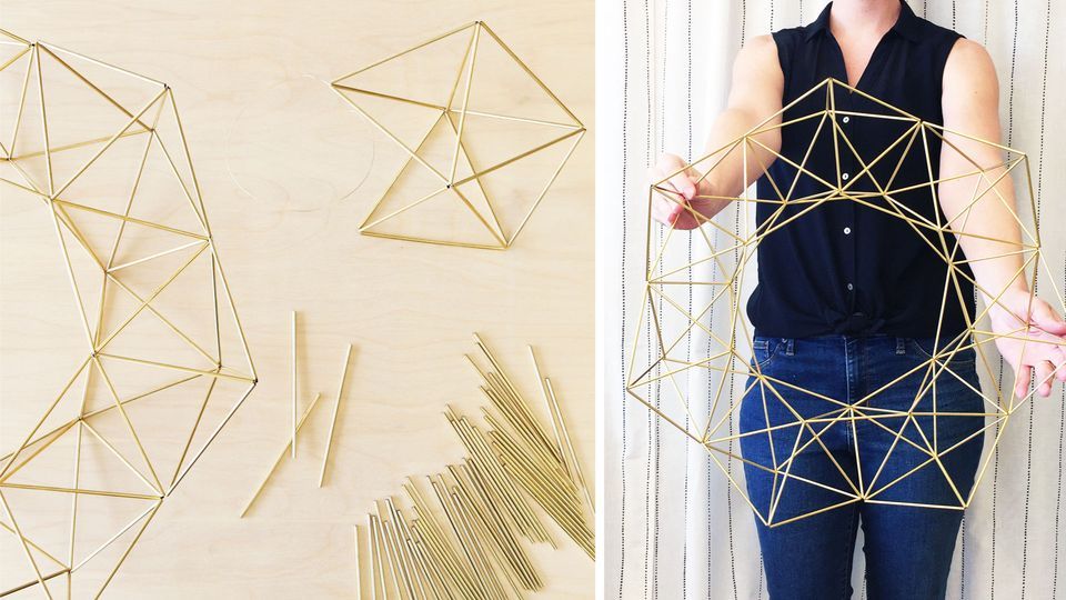 Brass Himmeli Geometric Metal Wreath, Sunshine Craft Co, Phoenix, 8 ...