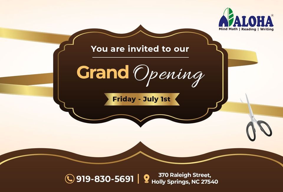 Aloha Mind Math Grand Opening Hollysprings 370 Raleigh St Holly Aloha Mind Math Grand Opening Hollysprings 370 Raleigh St Holly
