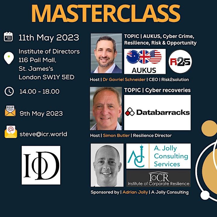 MASTERCLASS | AUKUS, Cyber Crime, Resilience, Risk and Opportunity, 116 ...