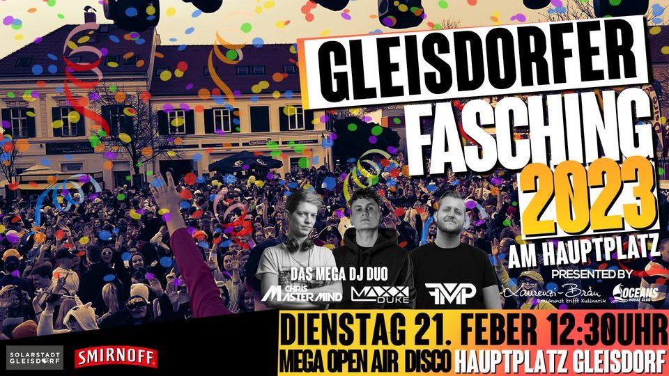 Gleisdorfer Fasching 2023 | Mega Open Air Disco am Hauptplatz ...