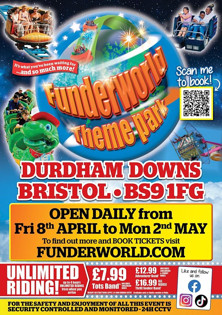 Funderworld Theme Park, Durdham Downs, Bristol, 8 April to 2 May