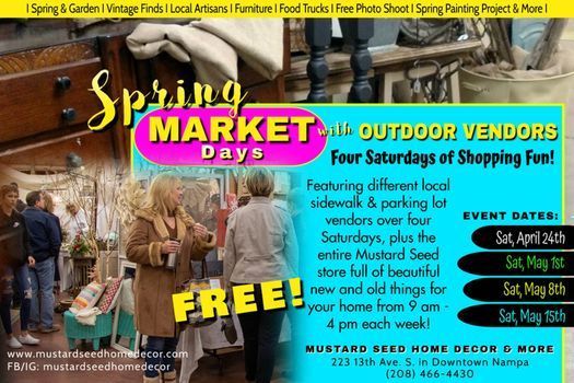 Spring Market Days Week 1- April 24th, Mustard Seed Home Decor & More ...