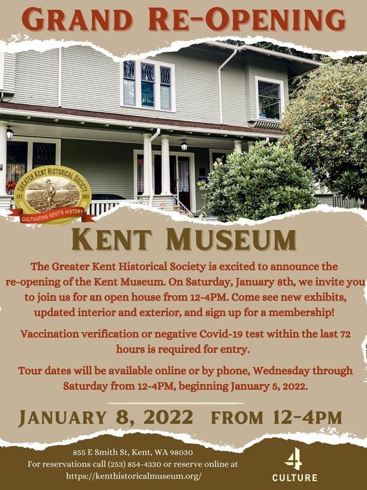 Kent Museum Grand Re-Opening, 855 E Smith St, Kent, WA 98030-4623 ...