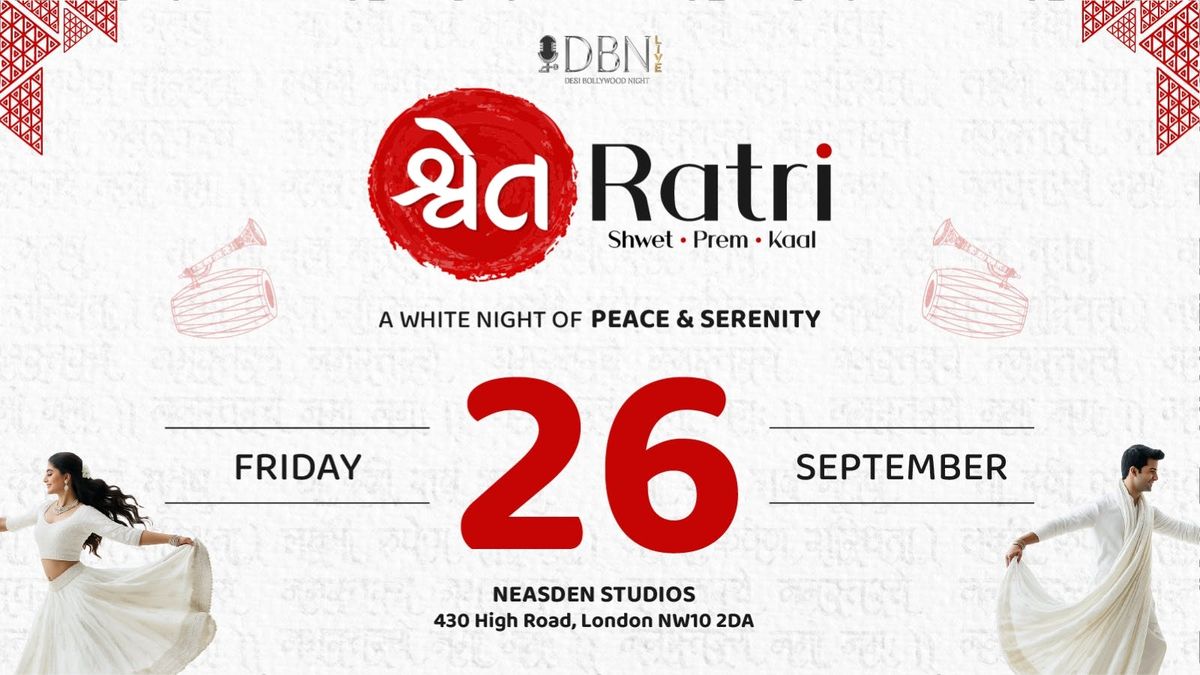Shwet Ratri 🤍 The First Night of Tran Ratri, Neasden Studios, Harrow ...