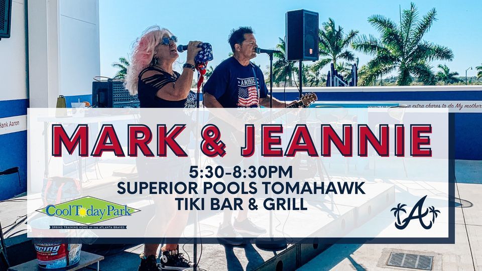 Mark & Jeannie at Superior Pools Tomahawk Tiki Bar & Grill, CoolToday Park, Venice, 22 April 2022