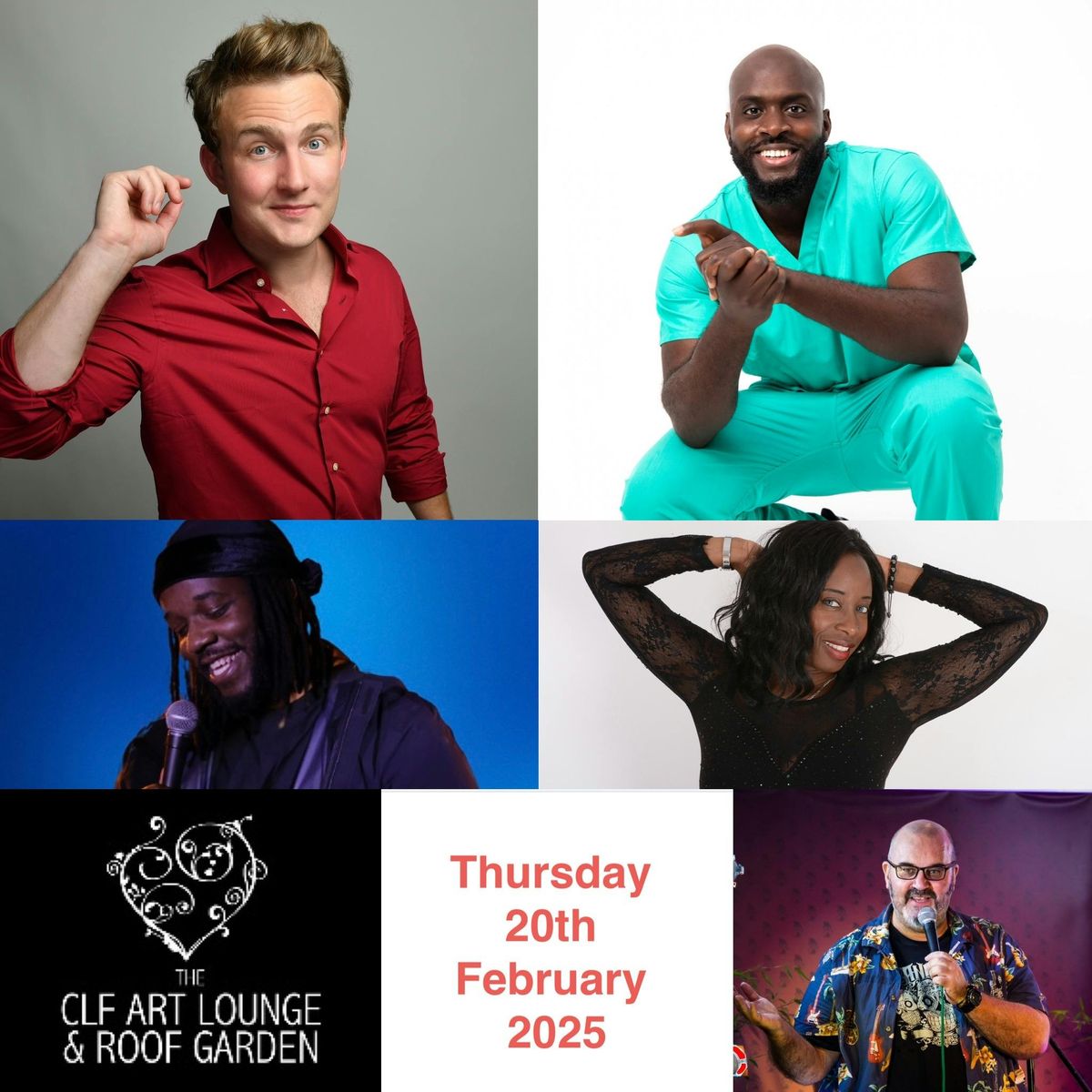 CLF Art Laughter Lounge Peckham : Tom Houghton , Michael Akadiri, Tevin ...