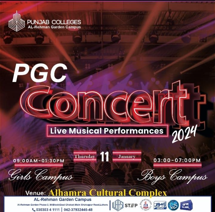 PGC Concert 2024, Alhamra Cultural Complex, Lahore, 11 January 2024