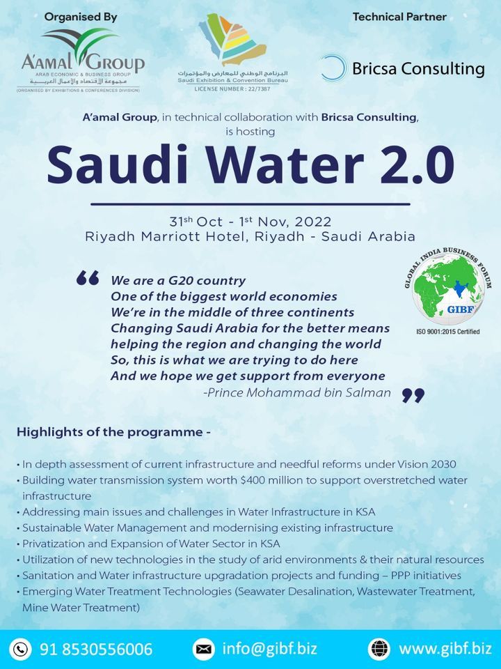 Saudi Water 2.0 , Riyadh Marriott Hotel, 31 October 2022