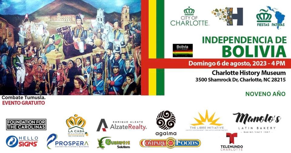 Independencia de Bolivia, Charlotte Museum of History, 6 August 2023