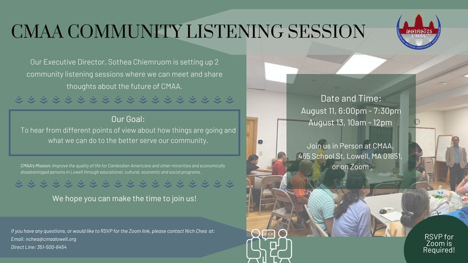 CMAA Community Listening Session 1, CMAA - Cambodian Mutual Assistance ...