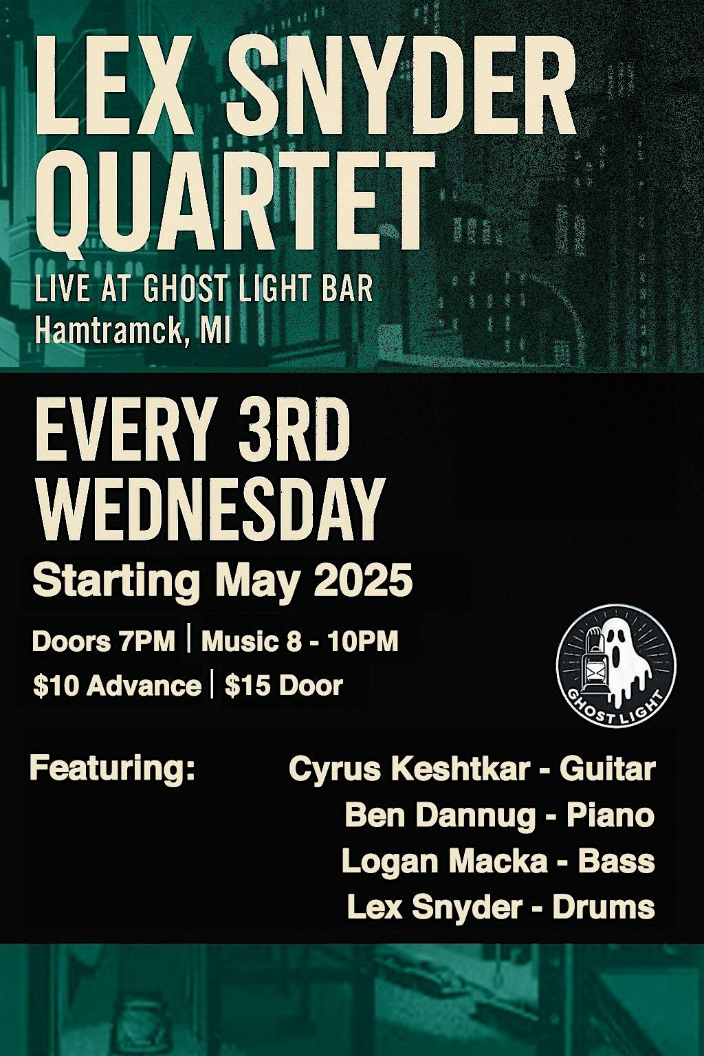 Lex Snyder Quartet | Jazz Night at Ghost Light Bar, Ghost Light, Caniff ...