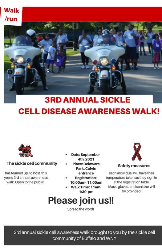 3rd Annual Sickle cell awareness walk, Delaware Park-Colvin Entrance ...