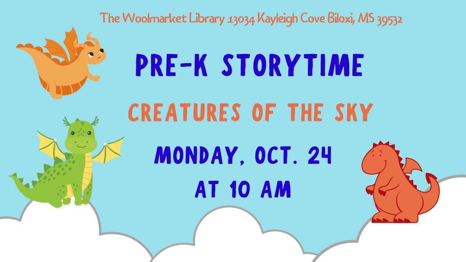 Pre-K Storytime: Creatures of the Sky, Woolmarket Library, Biloxi, 24 ...