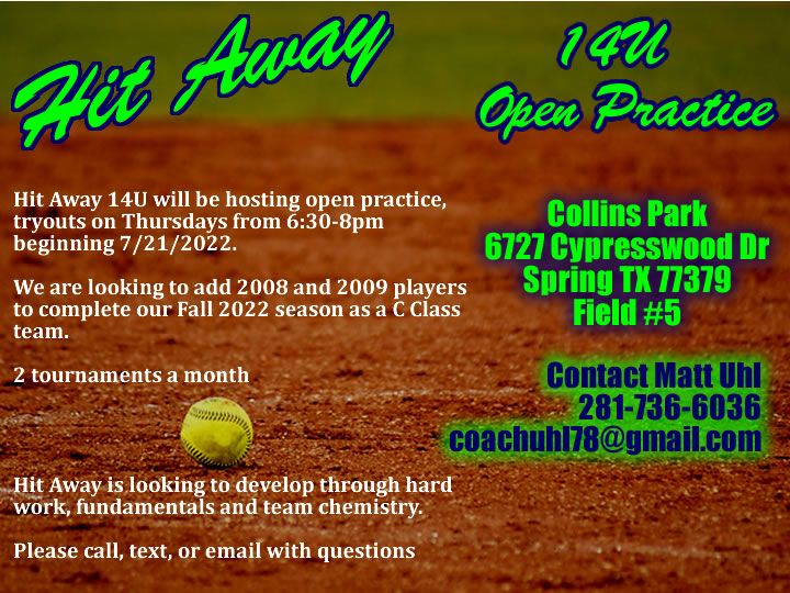 Hit Away tryout/open practice, Collins Park, Spring, 21 July 2022