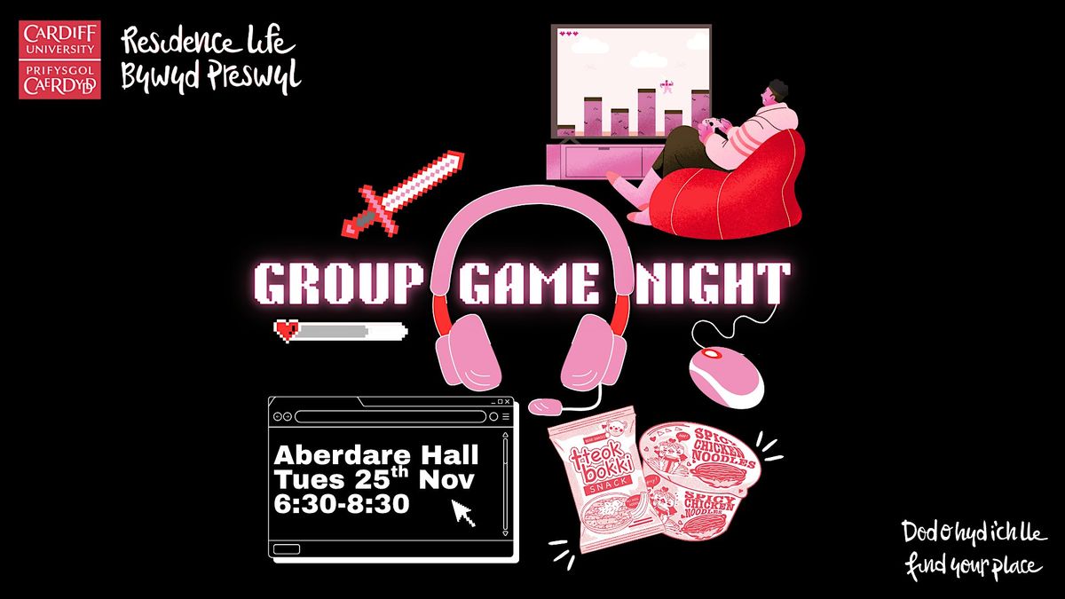 Group Game Night¦ Noson Gem Grwp, Aberdare Hall, Cardiff, 25 November 2025