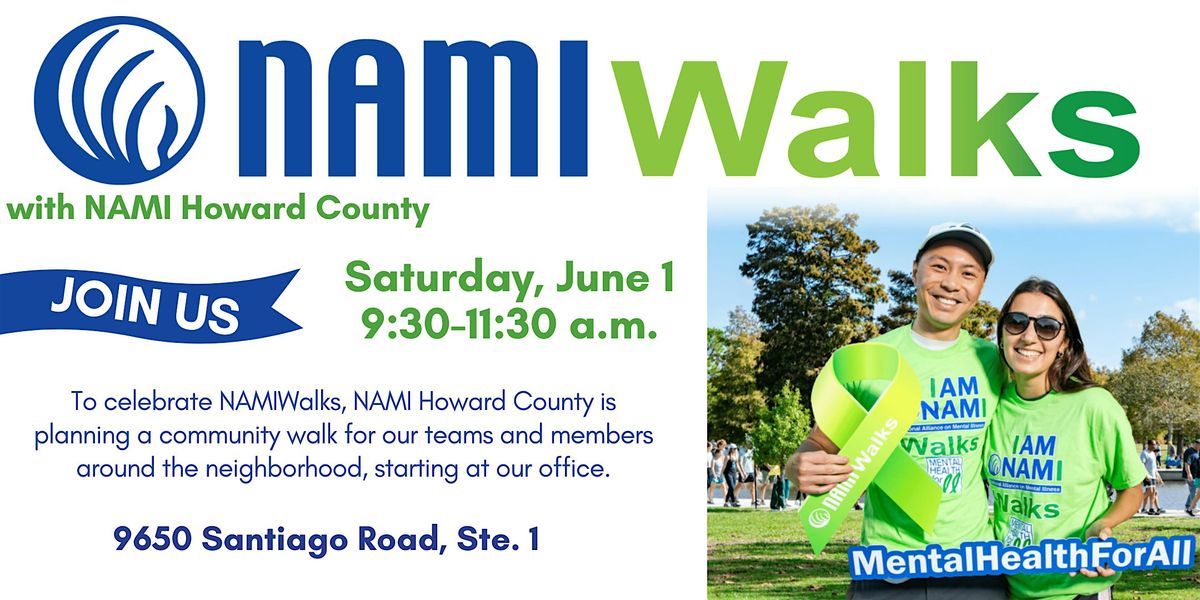 NAMIWalks with NAMI Howard County, 9650 Santiago Rd, Columbia, 1 June 2024