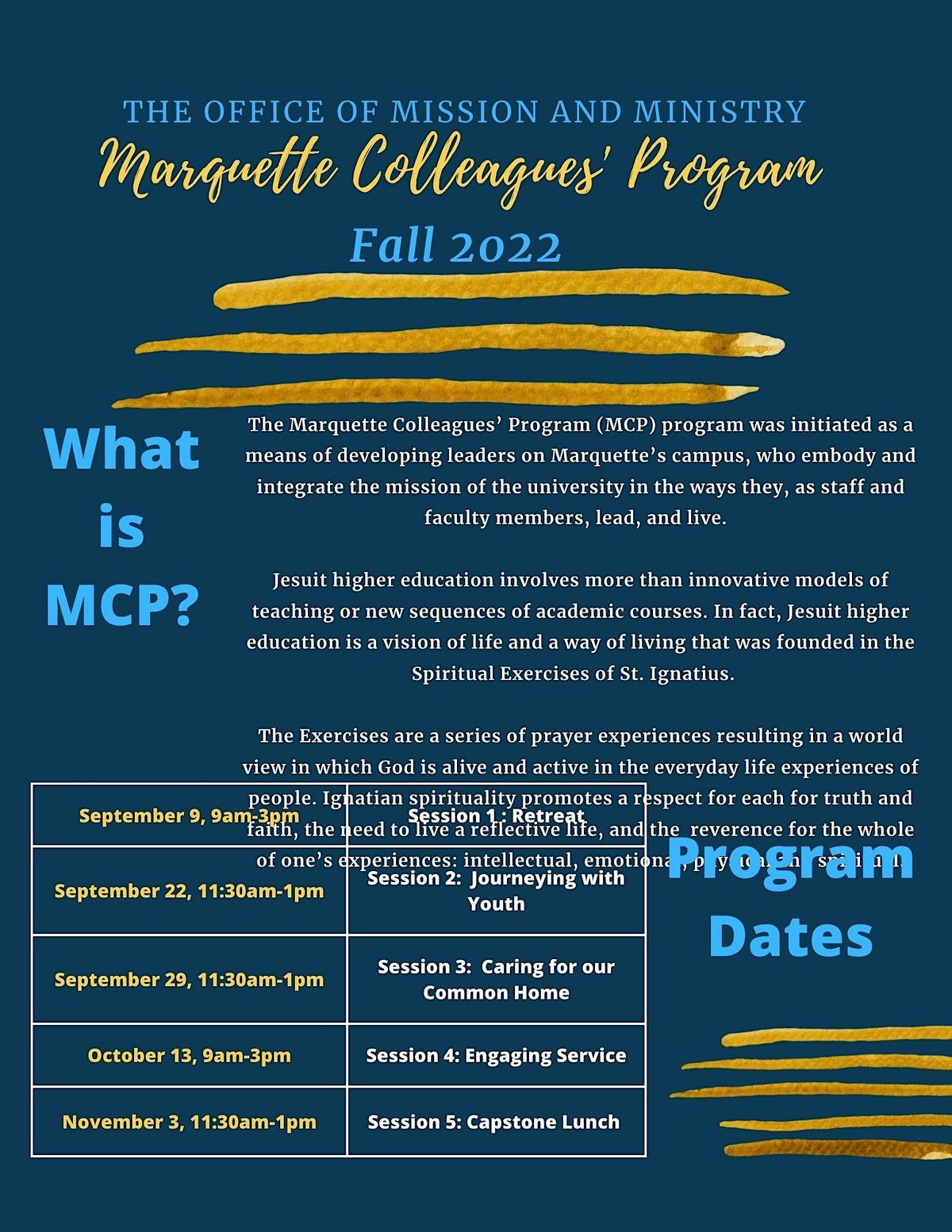 Marquette Colleagues Program Fall 22 Marquette University Milwaukee 9 September To 3 November