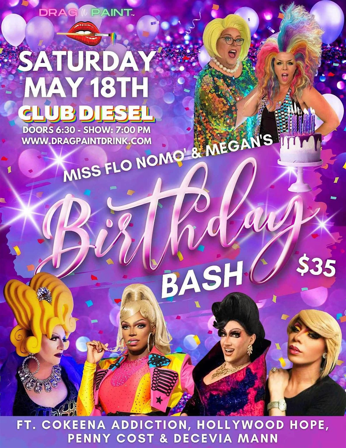 Drag N Paint- Miss Flo NoMo and Megans Birthday Bash at Club Diesel ...