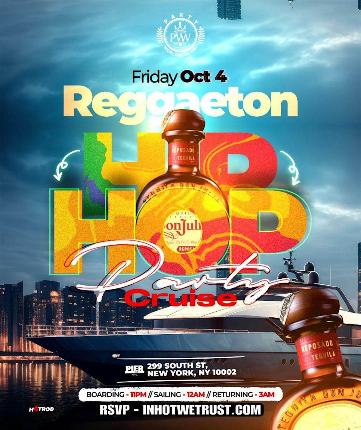 Friday Hip Hop Reggaeton Cruise New York City, Pier 36 NYC, New York, 4 ...