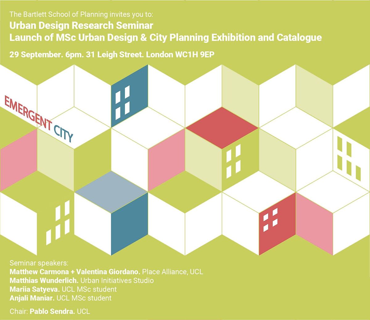 Urban Design Research Seminar + catalogue and exhibition launch 2023 ...