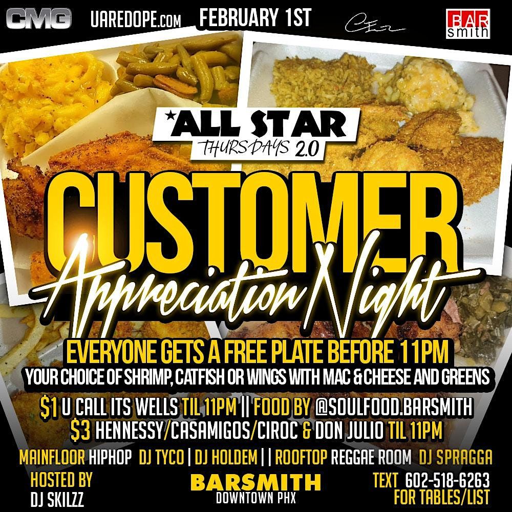 Allstar Thursdays 2.0 Customer Appreciation Night( FREE plate b4 11pm ...