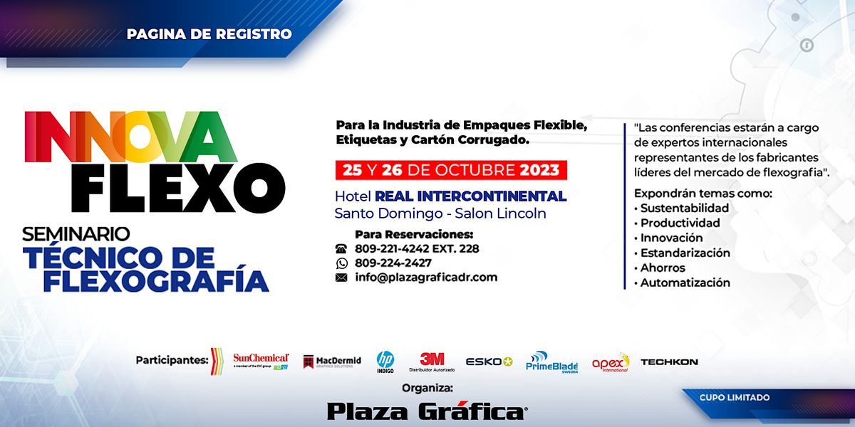 Innova Flexo - seminario técnico de flexografía - Plaza Gráfica Dominicana, Hotel Real ...