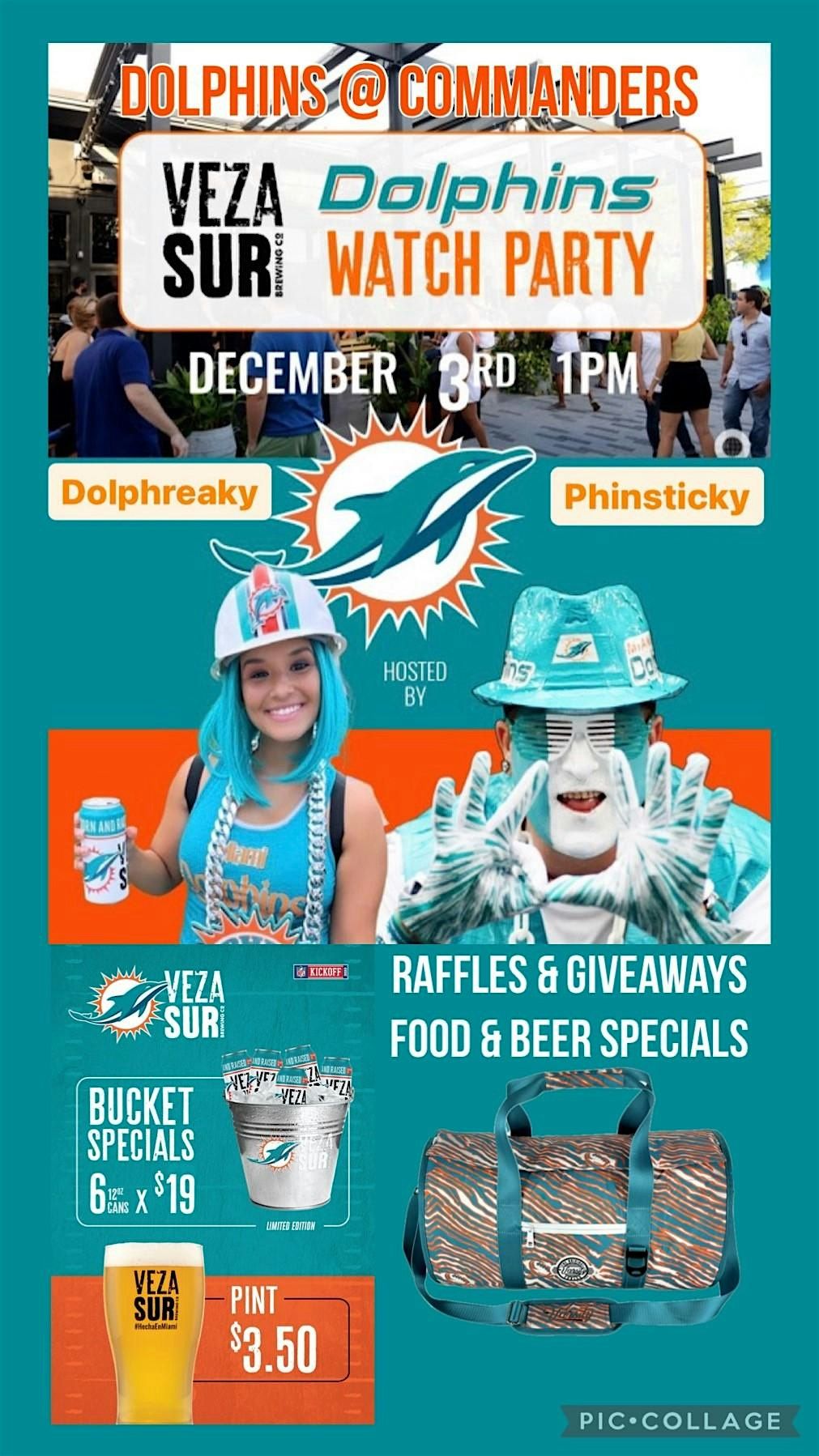 Dolphins vs. Commanders Watch Party, Veza Sur Brewing Co., Miami, 3 ...