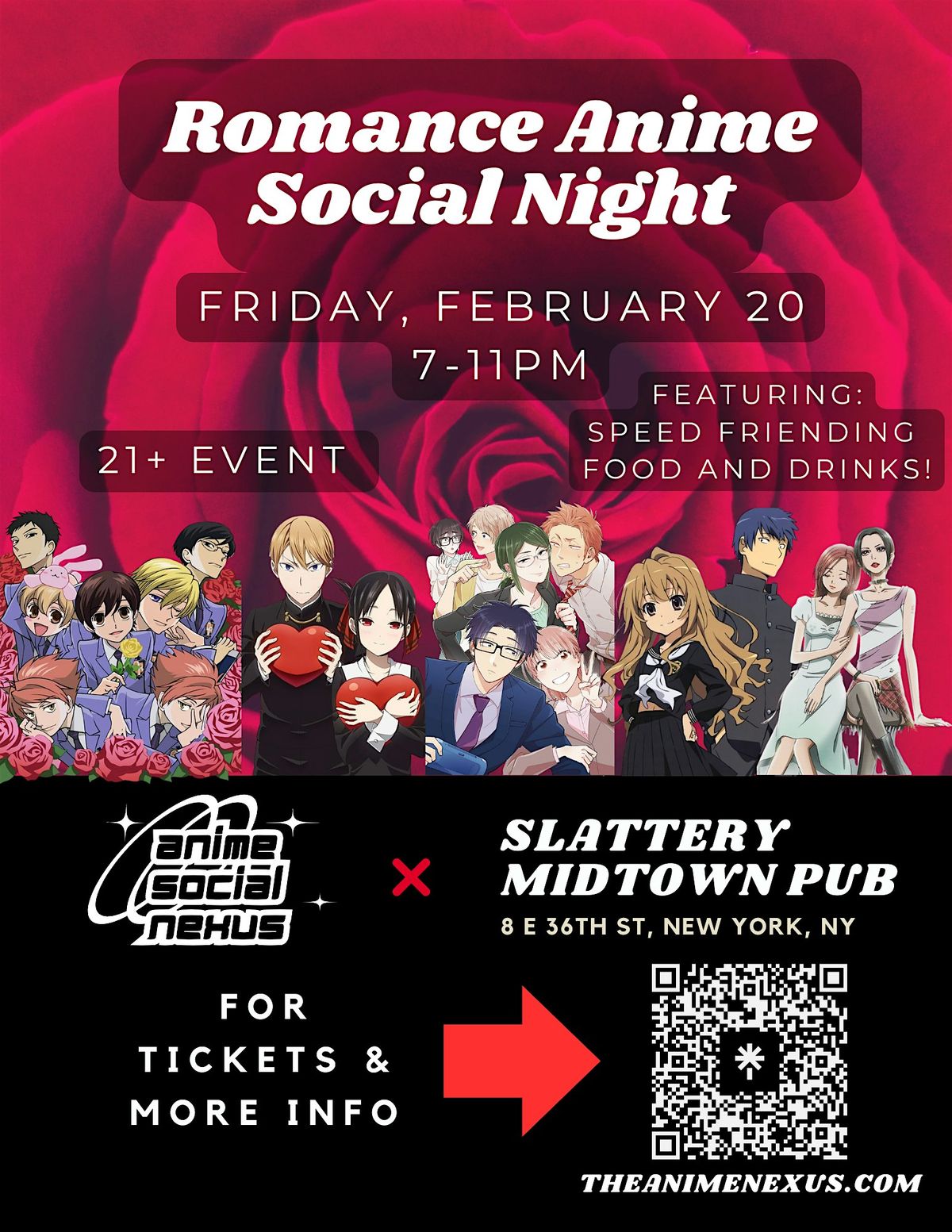 Romance Anime Social Night [New York, NY] - 2/20, Slattery's Midtown ...