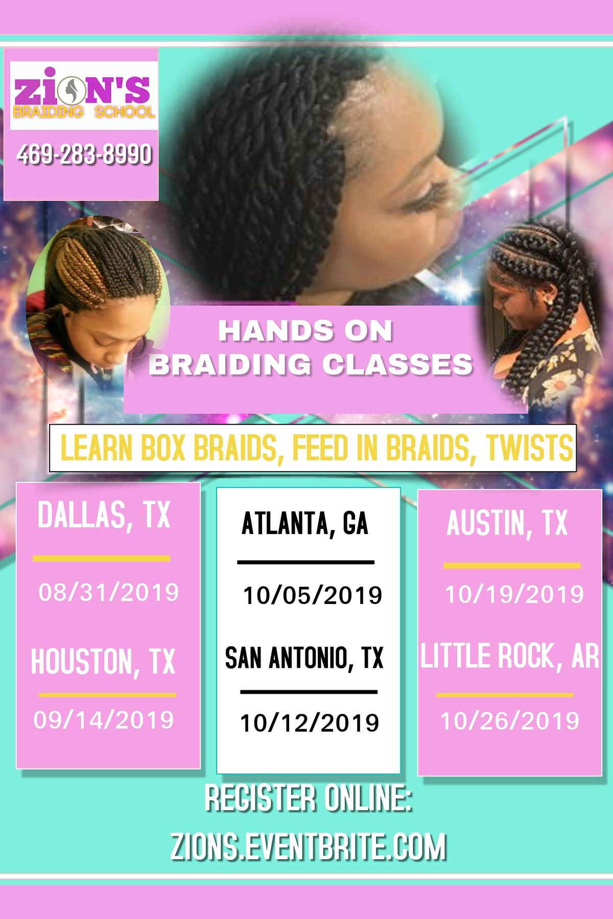 2 Styles Braiding Class 2022 (Richardson), Zion’s braiding school ...