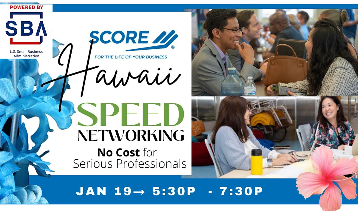 Hawaii Business Speed Networking Event, Hub Co-Working Hawai'i ...