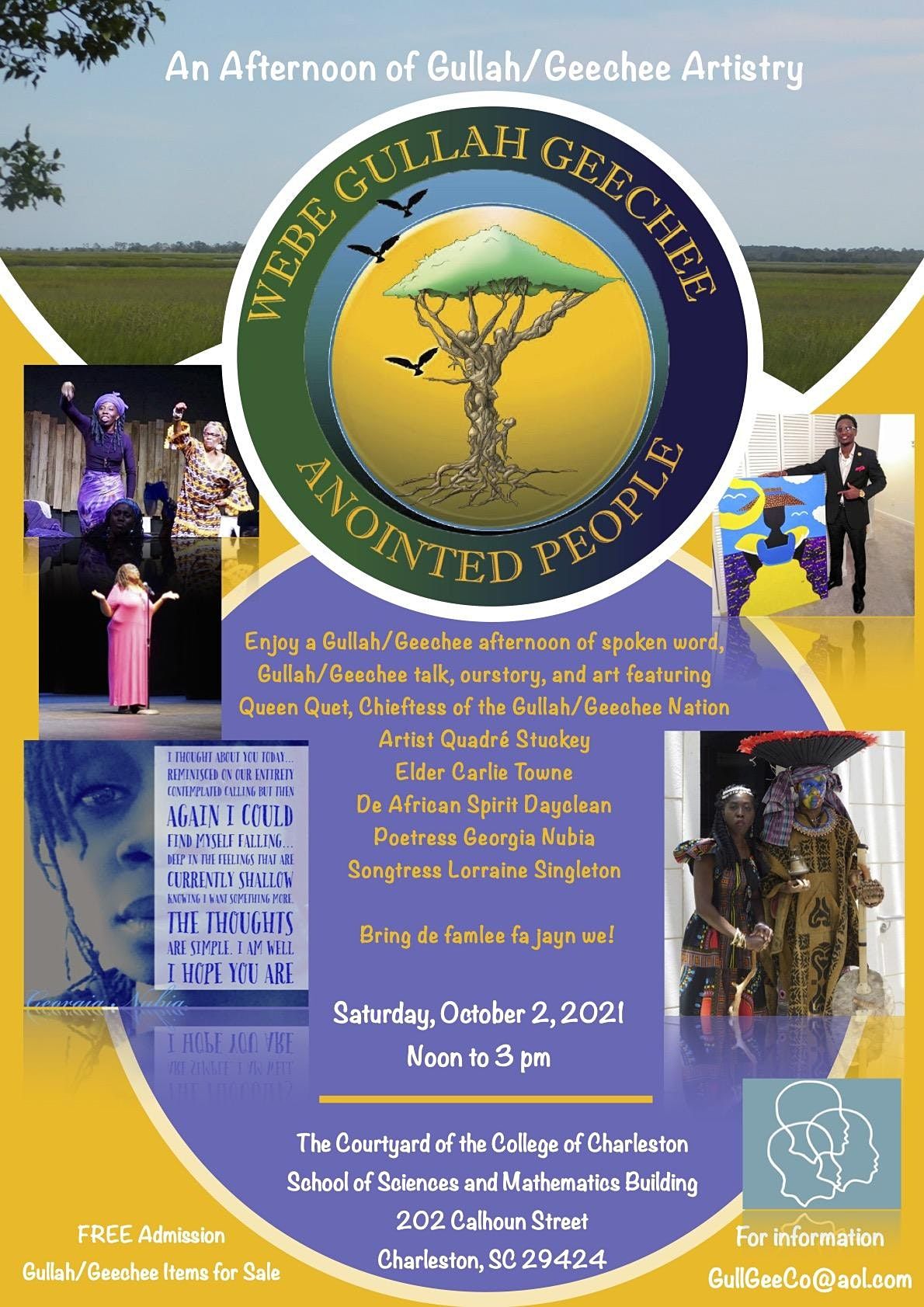 Gullah/Geechee Artistry at CofC, 202 Calhoun St, Charleston, 2 October 2021