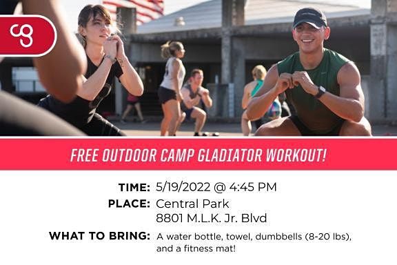 Lizzys Camp Gladiator Launch - Pop-Up Workout!, Central Park, Denver ...