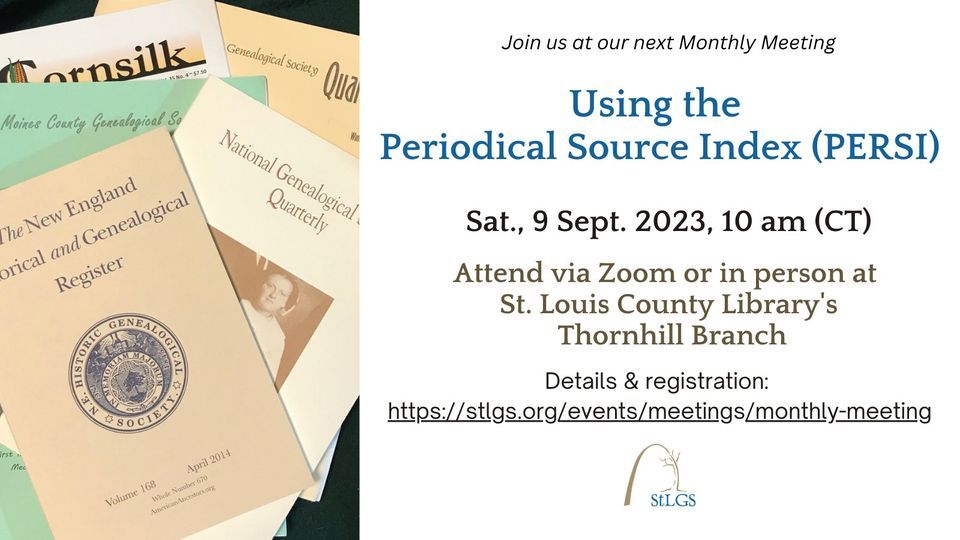 Using the Periodical Source Index (PERSI), Thornhill Library ...