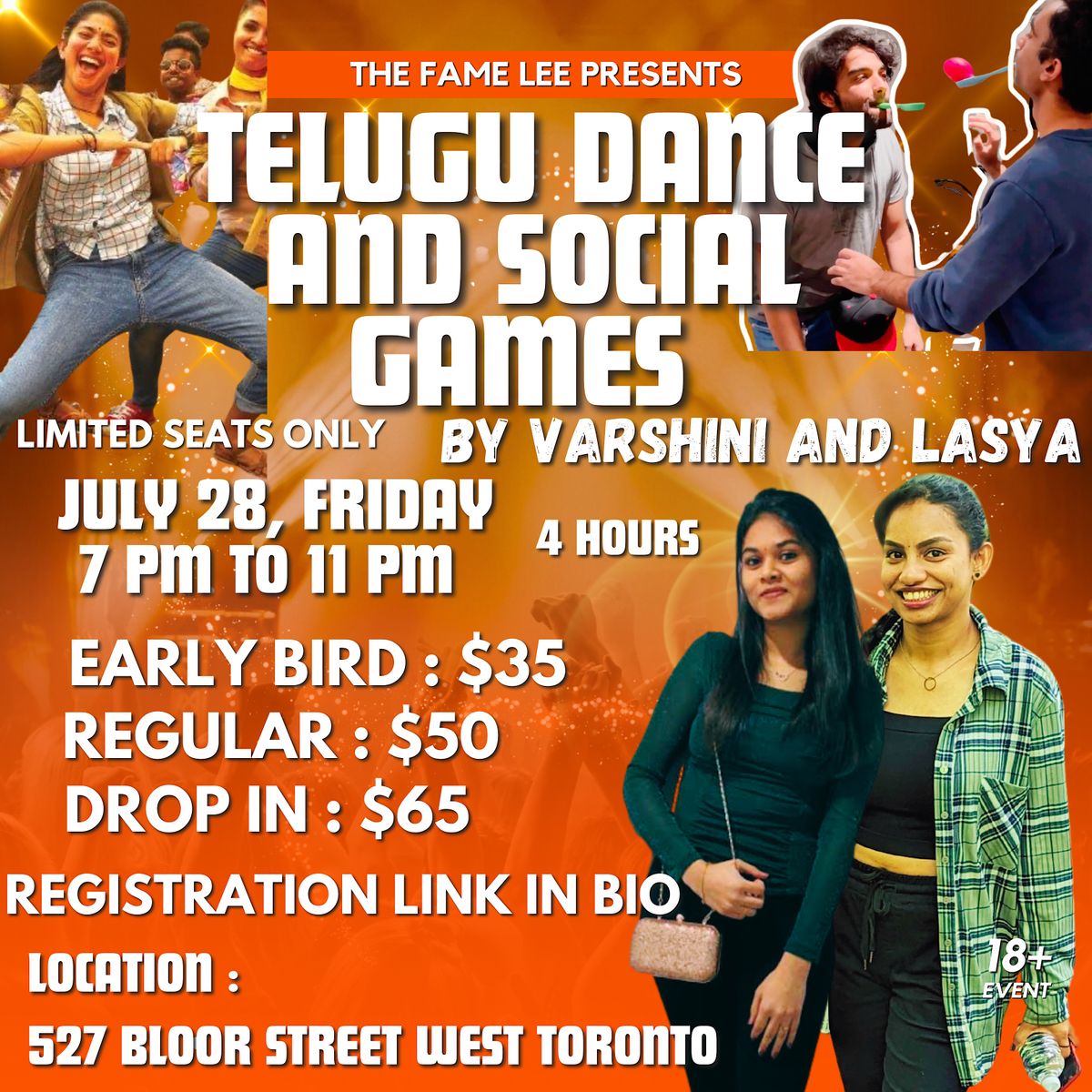 Telugu Dance And Social Games Party By Varshini And Lasya, 527 Bloor St ...