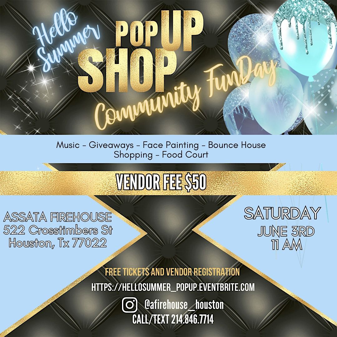 Urban Pop Up Market, Assata's Firehouse Event Venue, Houston, 2 ...