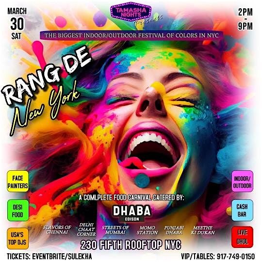 RANG DE NEW YORK- HOLI CARNIVAL 2.0 (March 30TH) Tickets, 230 Fifth ...