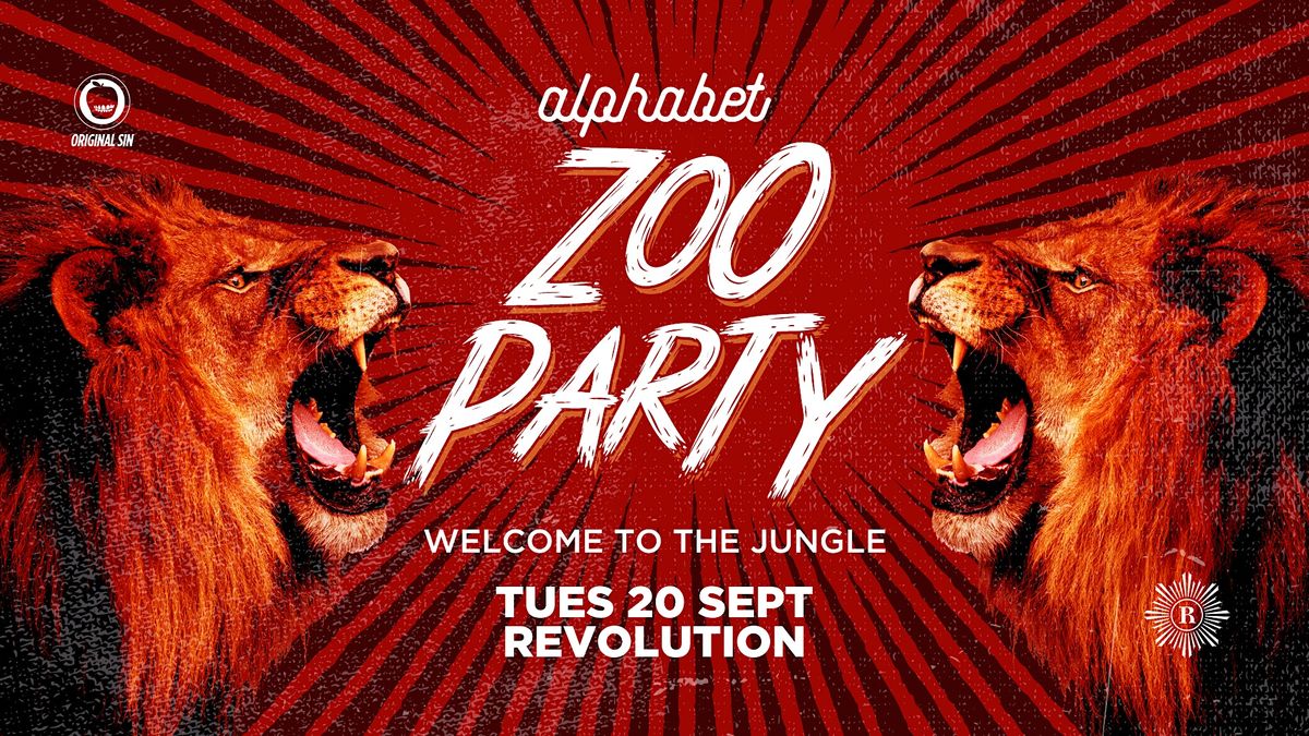 Exeter Freshers Week: Zoo Party, Revolution Exeter, 20 September to 21 ...