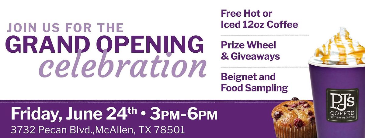 FREE 12oz Hot or Iced Coffee at PJs Coffee McAllen Grand Opening, PJ's ...